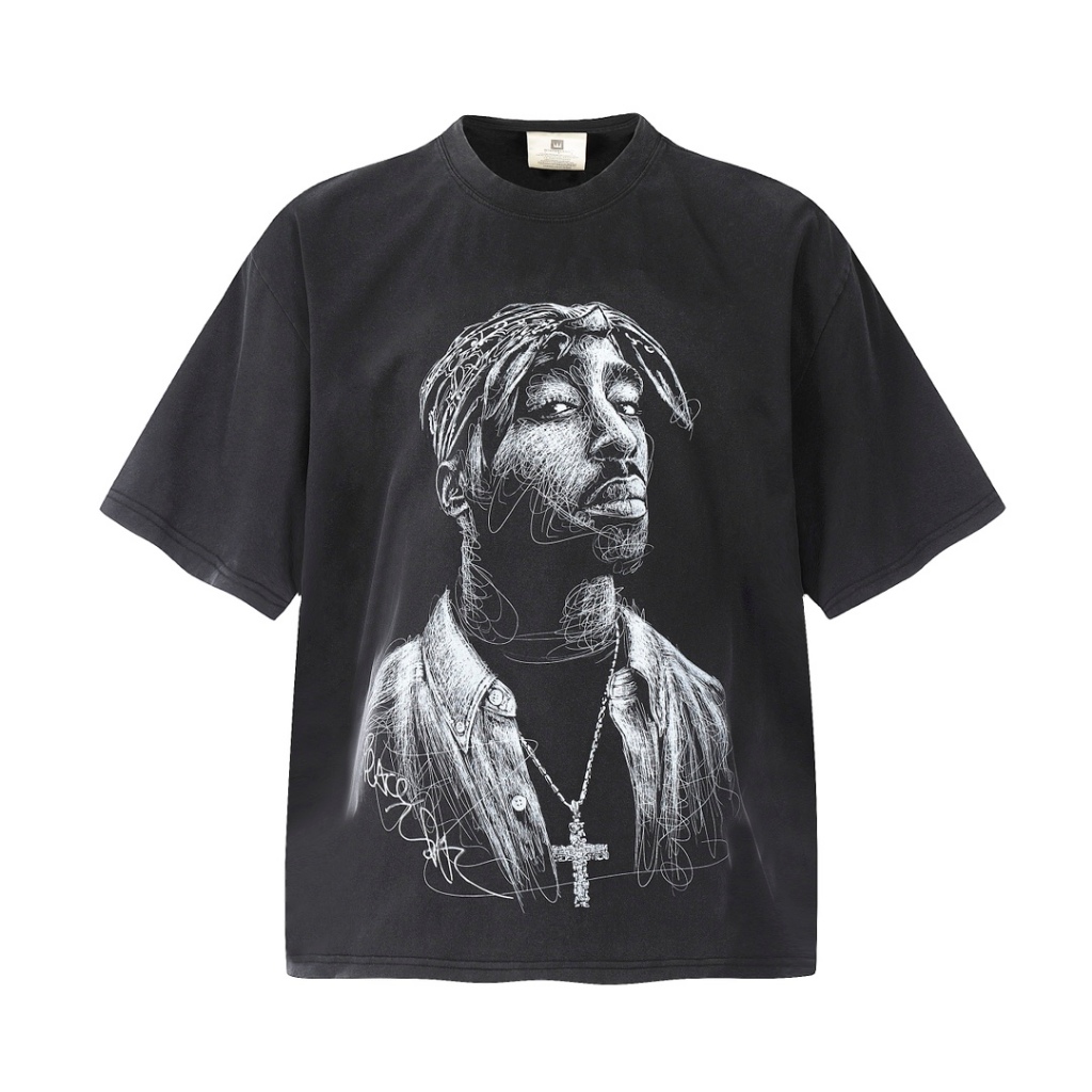 Tupac Tupac Tupac Rapist 2pac Sketch Portrait BIG FACE Washed ...