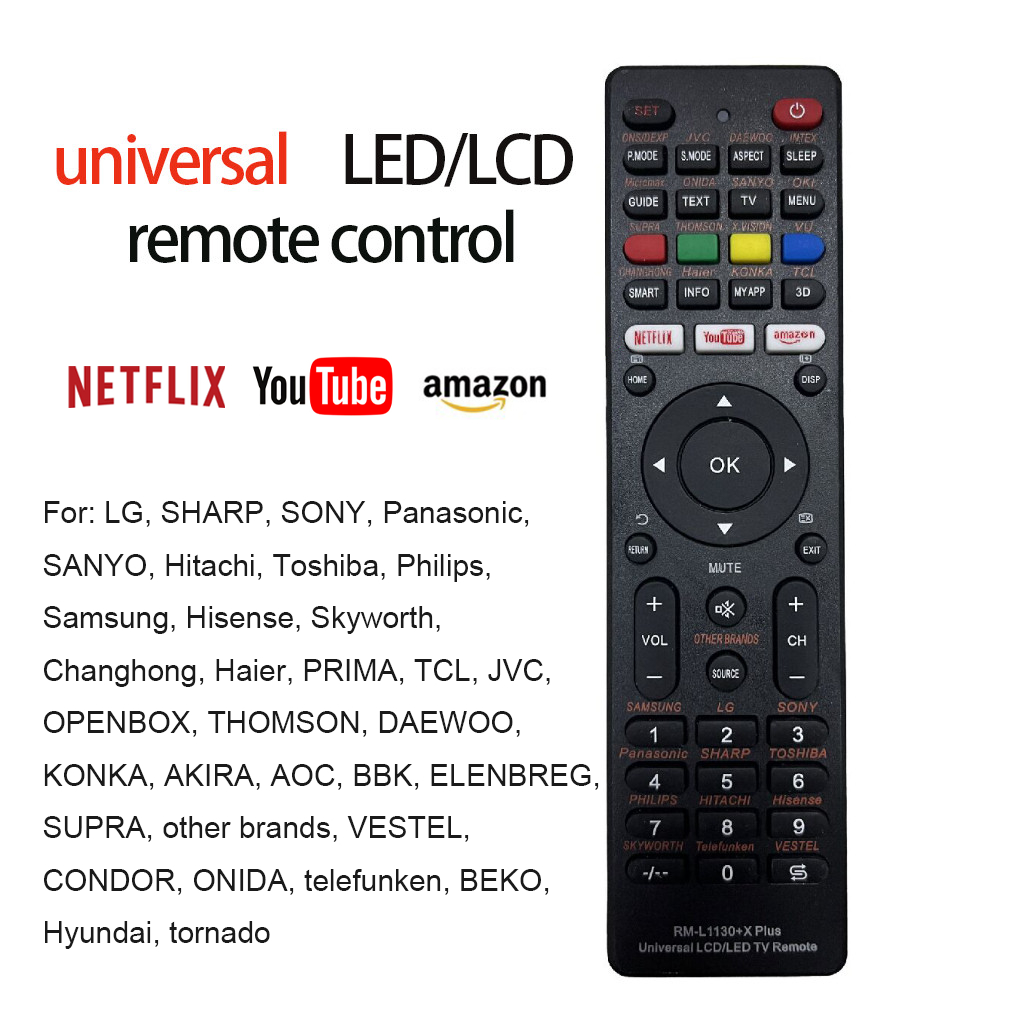 Universal LCD/LED TV Remote Control (Universal Various Brands) RM-L1130+X PIUS | Shopee Malaysia