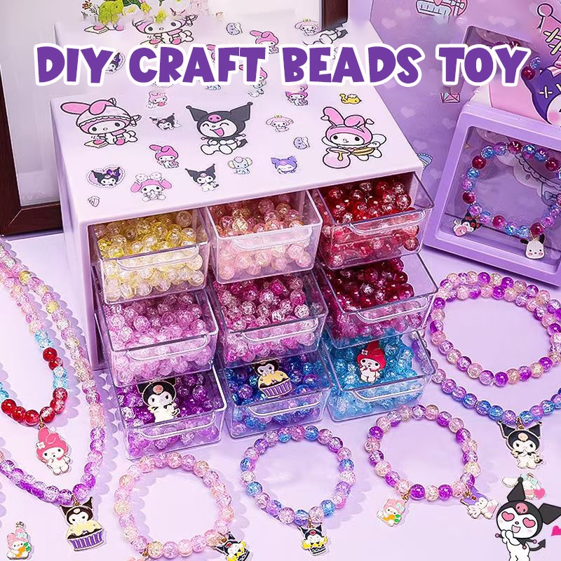 150Pcs Beads Toy Transparent Frosting Acrylic Beads With Elastic Rope ...