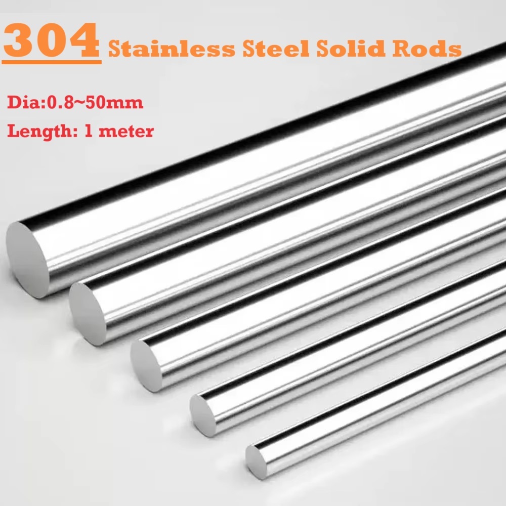 304 Stainless Steel Rod 1mm 2mm 3mm 4mm 5mm 6mm 8mm Linear Shaft 9mm ...