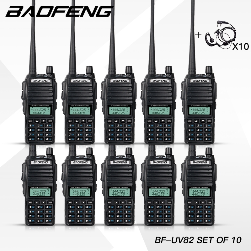 *COD* 10 PCS baofeng UV-82 walkie-talkie Dual Band VHF/UHF Analog Portable Two-way Radio ...