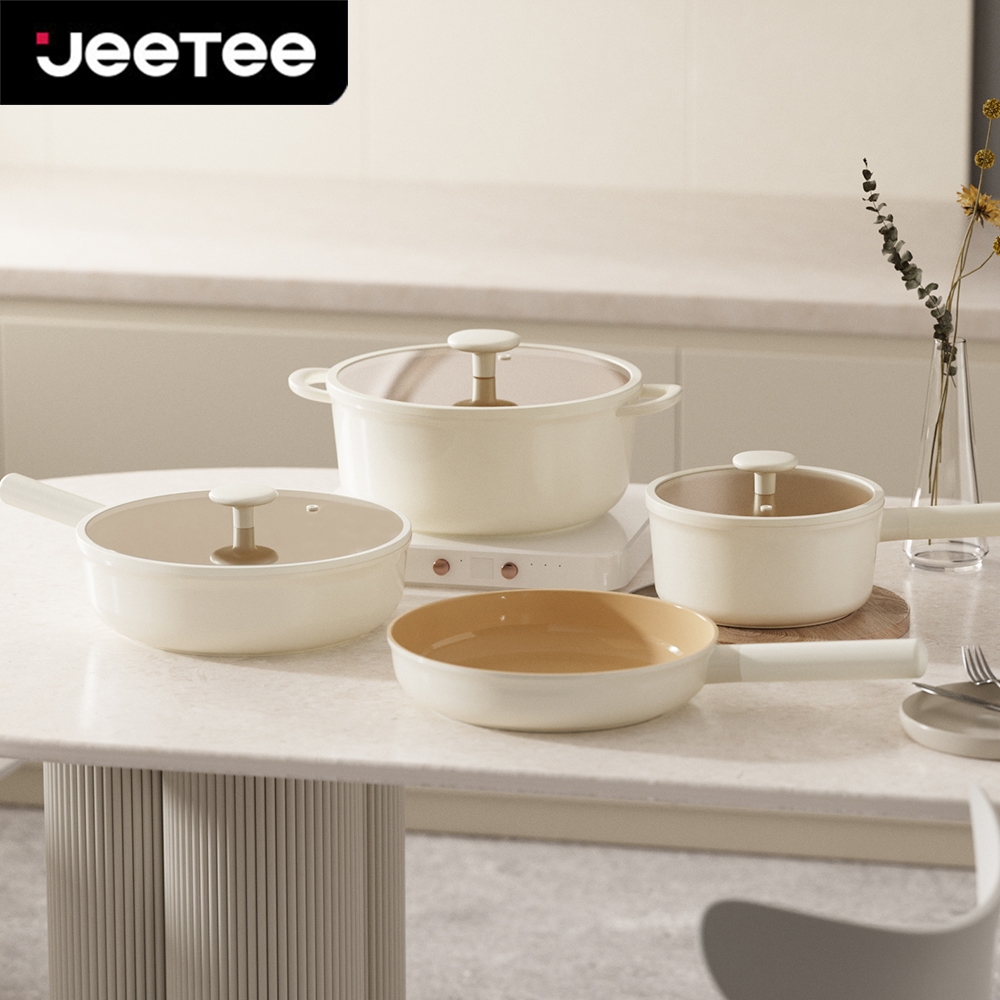 JEETEE 7 Pcs Ceramic Non Stick Cookware Set Original Pots and Pans Set ...