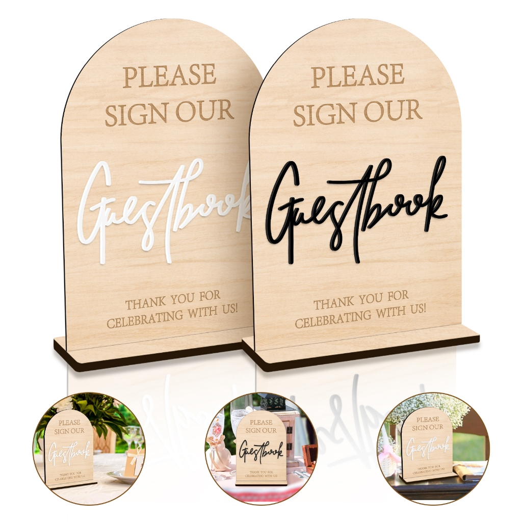 Arch Wedding Guest Book Tabletop Sign. 'Please Sign Our Guest Book ...