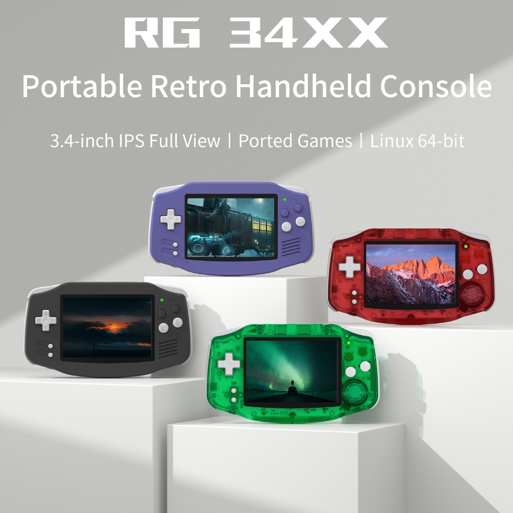 ANBERNIC RG34XX Retro Gaming Console 3.4-inch Linux 64 bit System H700 ...