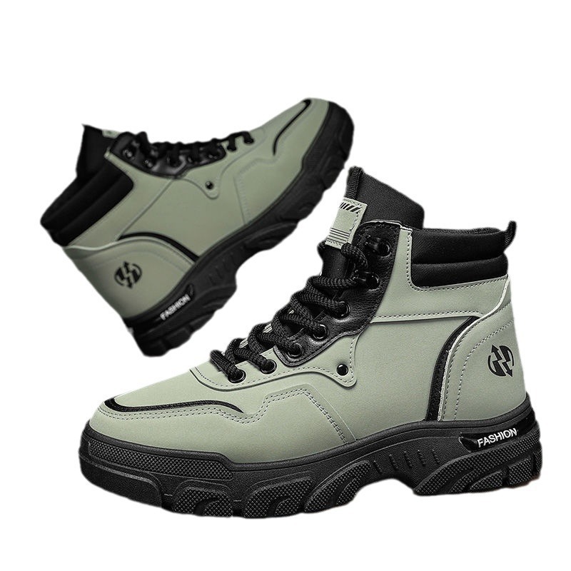 Winter New Waterproof Boots Men Shoes Fashion Martin Style DarkGreen ...