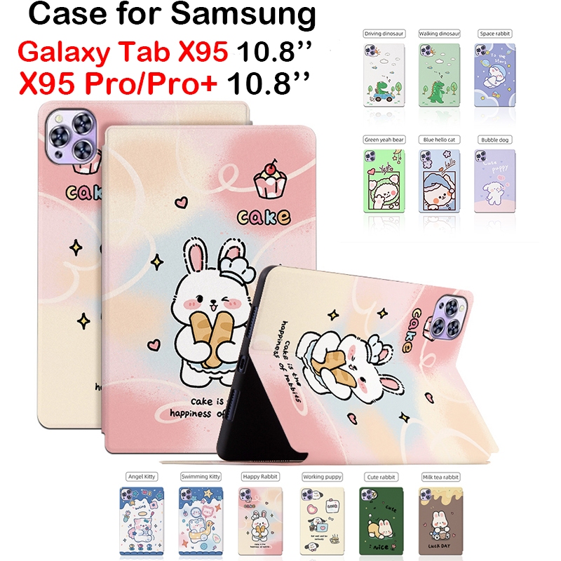 For Galaxy Tab X95 X 95 Pro+ 10.8'' Fashion cute cartoon Flip Cover ...