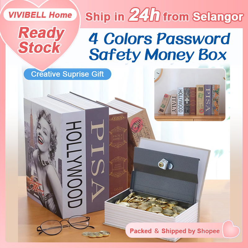 【Clearance-Ship in 24H】Safe Box Book Shape Password Vault Money Box ...