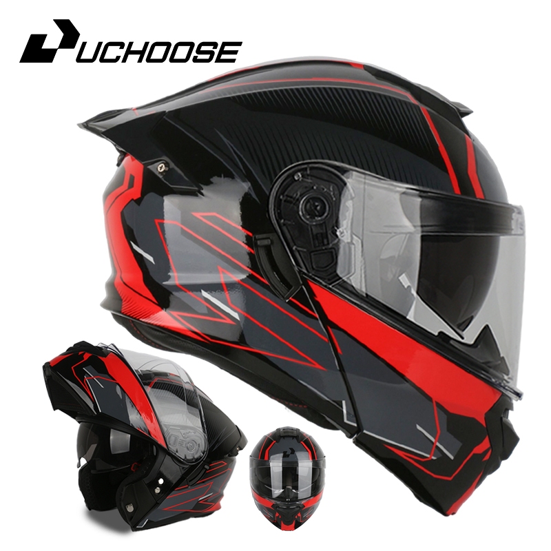 Uchoose DOT Modular helmet Full Face Helmets Crash Motorbike Protective ...