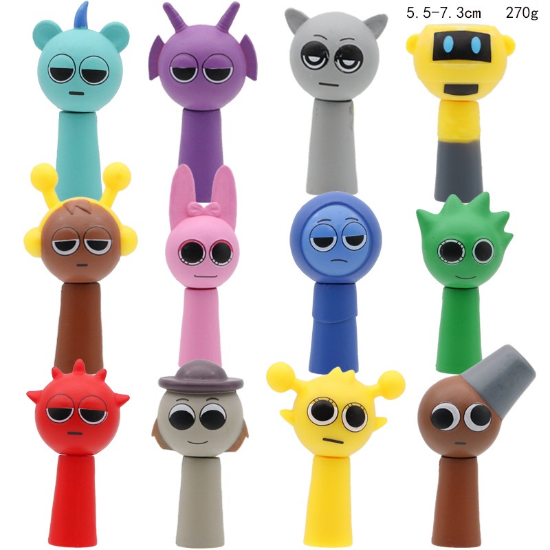 12Pcs/Set Sprunki Figures With Head Can Turn Model Doll Toy Hot Game ...