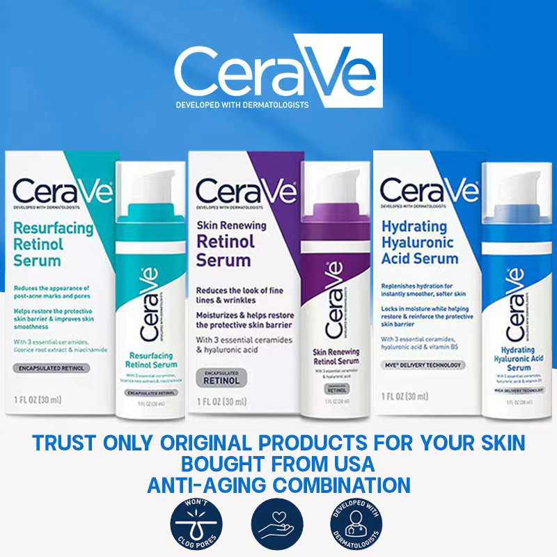 Ceravi Cerave Skin Renewing Retinol Serum /Resurfacing Serum 30ml ...