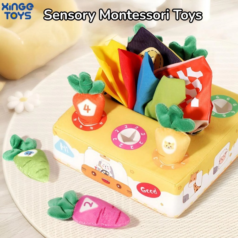 ⭐Ready Stock⭐Tissue Box Toys Baby Cloth Book Mainan Bayi Holder Sensory ...