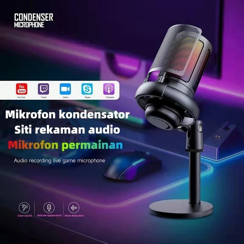 VEGUE ME6S RGB MIC Gaming microphone Condenser Microphone USB Microphone 麦克风 microphone pc mic ...