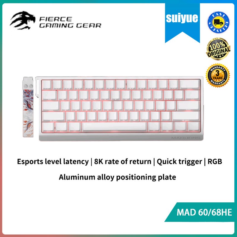 MADCATZ MAD 60/68HE white Eesports magnetic axis keyboard with streamlined configuration, low ...