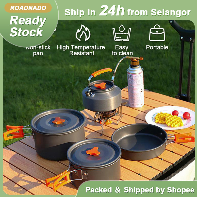【Clearance】10pcs Camping Cookware Outdoor Cooking Set Camping Equipment ...
