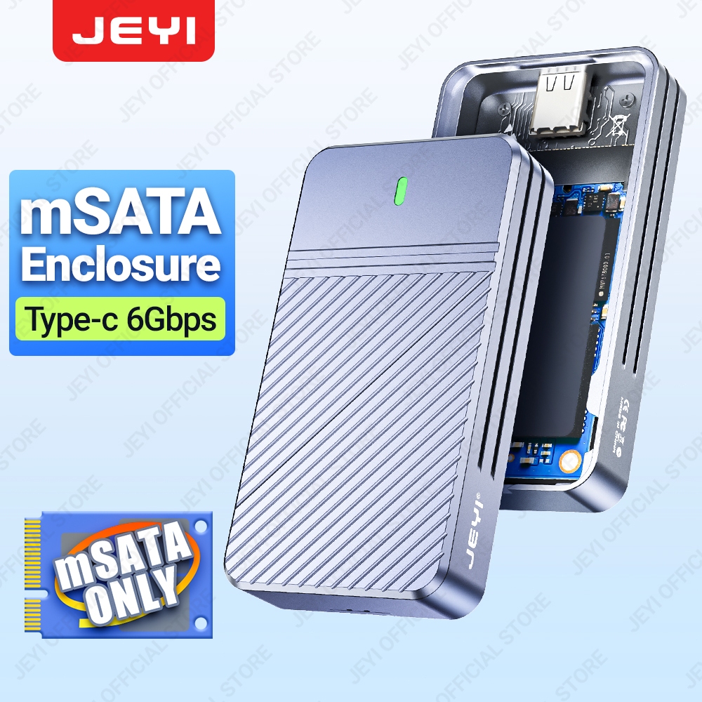 JEYI mSATA to USB 3.1 Gen2 10Gbps SSD Enclosure Adapter Case with Type ...