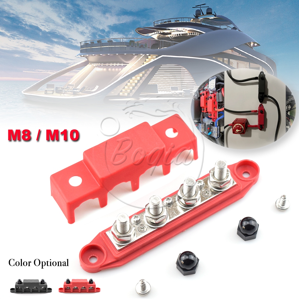 4 Post Power Distribution Block Terminal Screw Bus Bar M8 M10 High Current Wiring Stud Battery ...