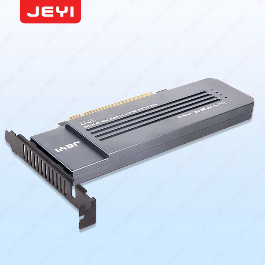 JEYI 4 SSD M.2 X16 PCIe 4.0 X4 Expansion Card with Heatsink, Supports 4 NVMe M.2 2280 up to ...