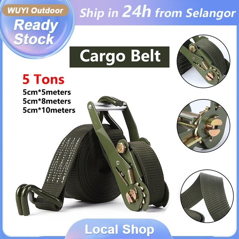 【Ship in 24h】5T 10M Cargo Belt Ratchet Tie Lorry Transport Safety Belt ...