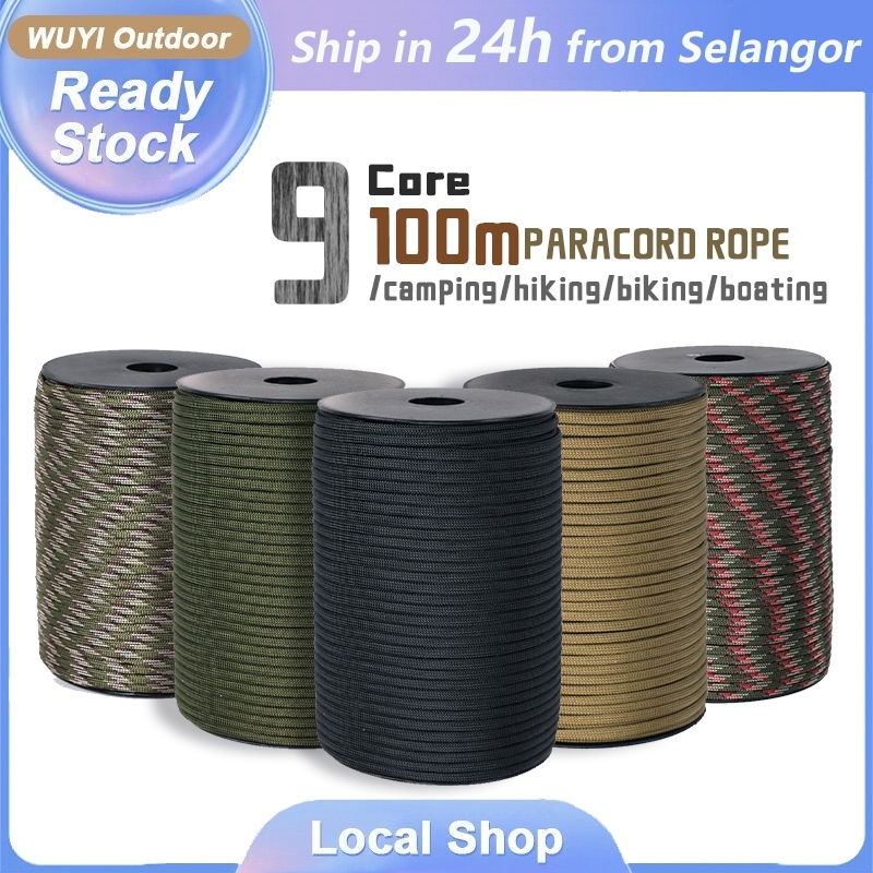 【Local Ship in 24h】Paracord Rope 31/100M 9 Cores 4mm Parachute Rope ...