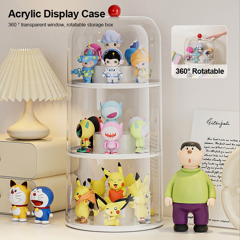 Rotatable desktop Toy display box Case Boxes Transparent Organizer Toy ...