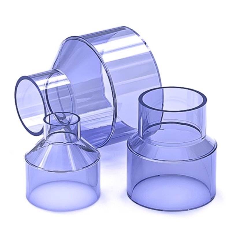 1pc Blue Transparent PVC Straight Reducing Connectors Water Pipe Garden ...