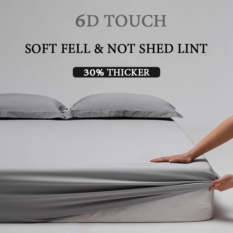 【ship in 24h】30% Thicker Premium Cotton Bedsheet Soft Fell & Not Shed ...