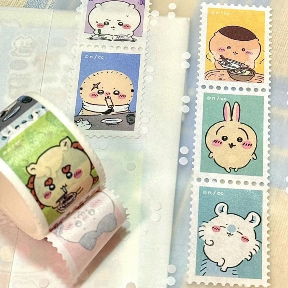Cute Chiikawa stamp type tape sticker DIY decorative sticker student ...