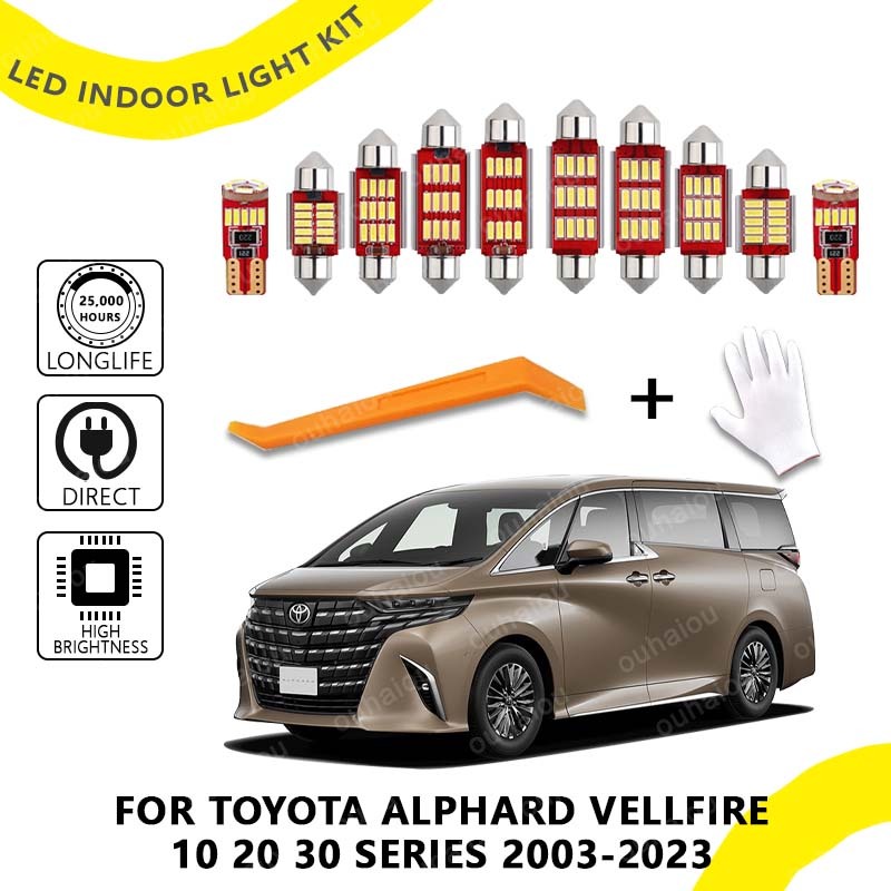 15pcs Car Interior Light LED Dome Map Reading Door Bulbs Kit For Toyota ...