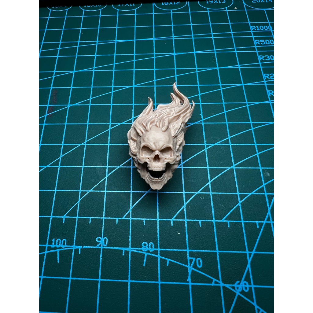 Unpainted 1/12 Scale Ghost Rider Johnny Blaze Head Carved Model Fit For ...