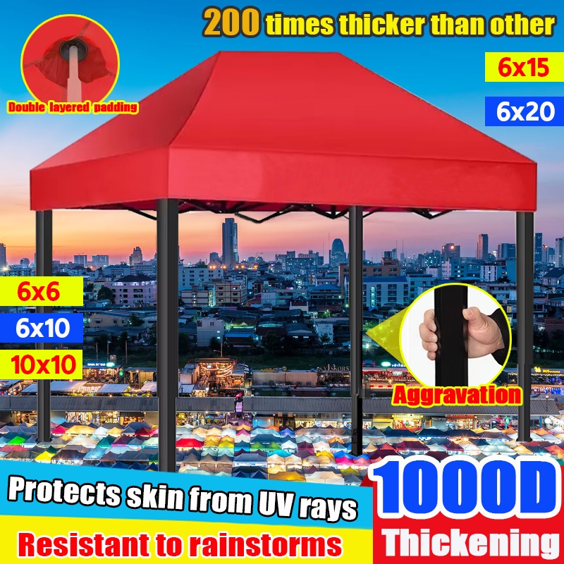 10x10 Ft Roof Night Market Canopy Camping Tent Khemah Canopy Frame 8x8 ...