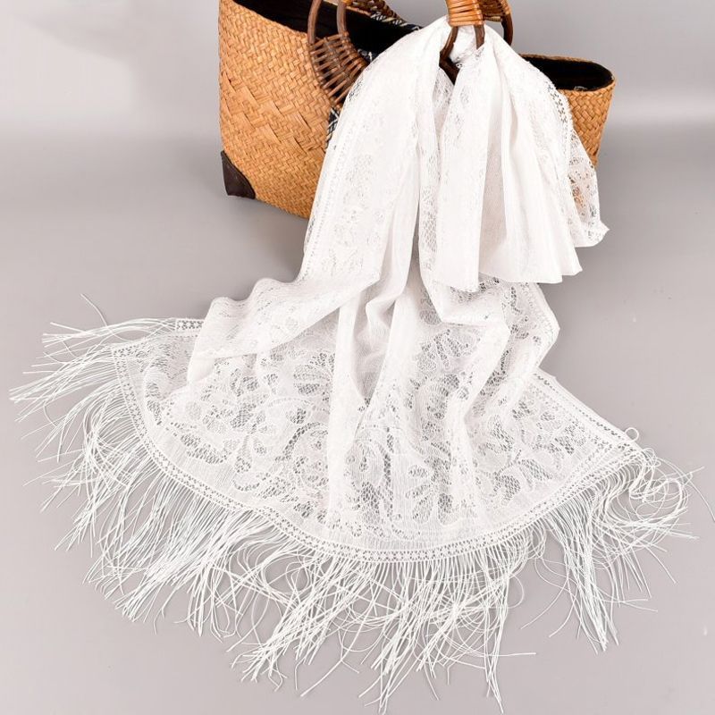 shawl lace selendang bahu lace Scarf Hollow long scarf Long shawl ...