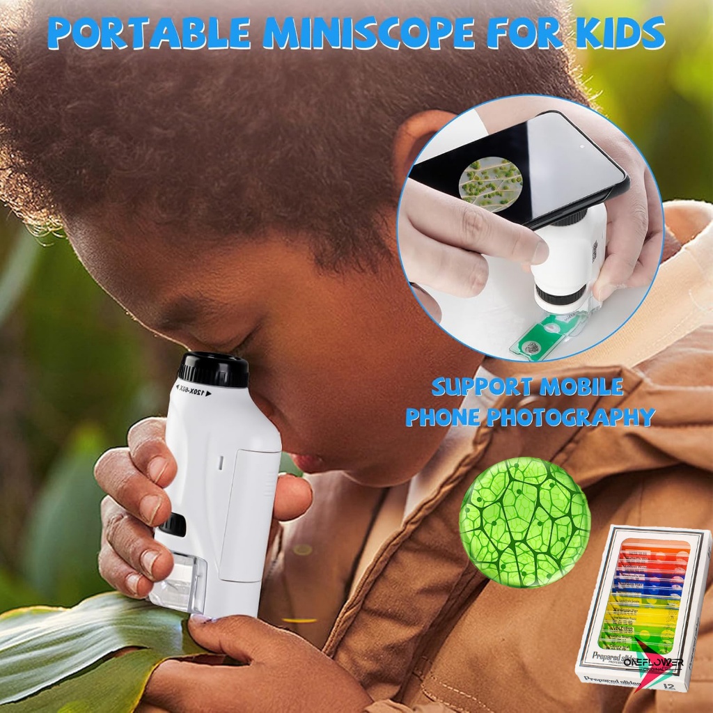 Children Portable Microscope Zoom 60x-180x,Handheld Mini Microscope ...