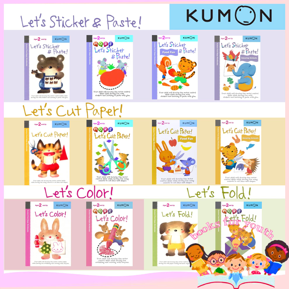 KUMON First Steps Workbooks [Color | Fold | Cut | Sticker&Paste ...