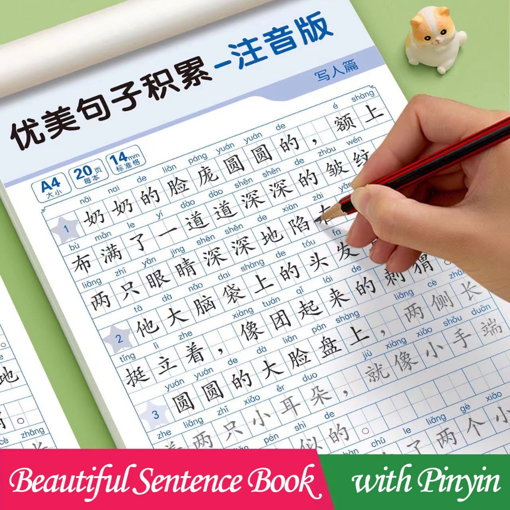 【4 Books】20pages/book Beautiful Sentence Accumulation Book Chinese Good ...
