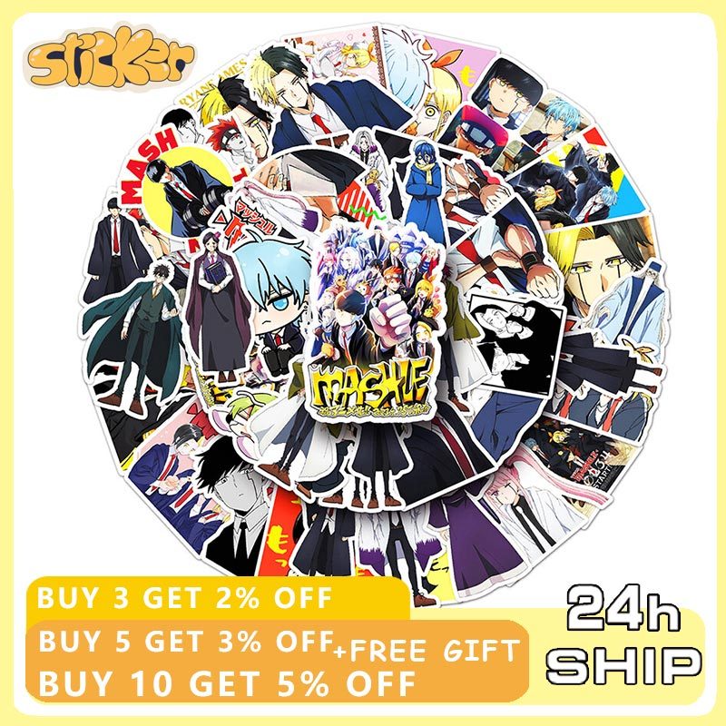 50PCS Mashle: Magic and Muscles Sticker Caricature Decal Toy Luggage ...