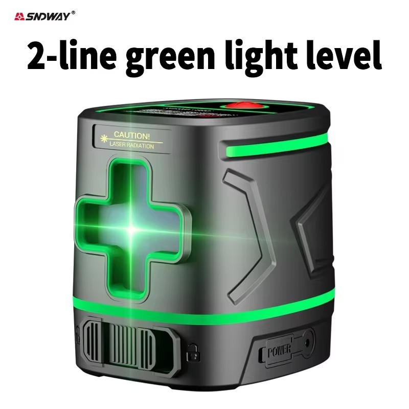 SNDWAY SW-331G 2-Line Green Laser Level Meter Automatic Leveling ...