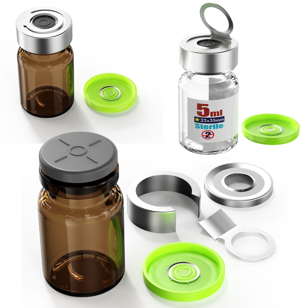 Sterile Empty Vial Sealing with 20mm Self Healing Injection Port and ...