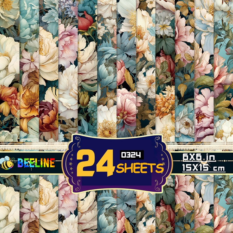 Beeline 24 Sheets Scrap Paper 15cm Origami Flower Scrapbook Paper ...
