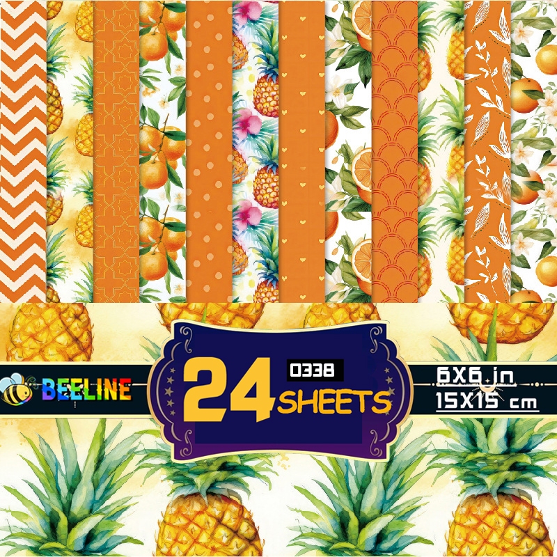 Beeline 24 Sheets Scrap Paper 15cm Origami Pineapple Scrapbook Paper ...