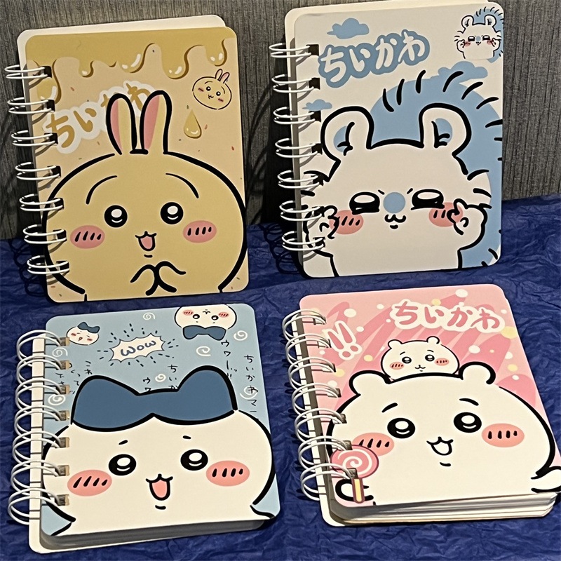 4 Pcs/set Cute Chiikawa A7 Horizontal Line Coil Notebook Mini Memo ...