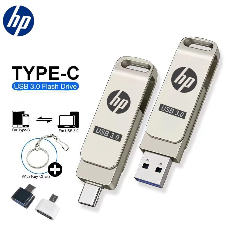 HP 1TB 2TB USB Stick Key 2 IN 1 OTG Flash Drive USB Pen Drives Storage ...