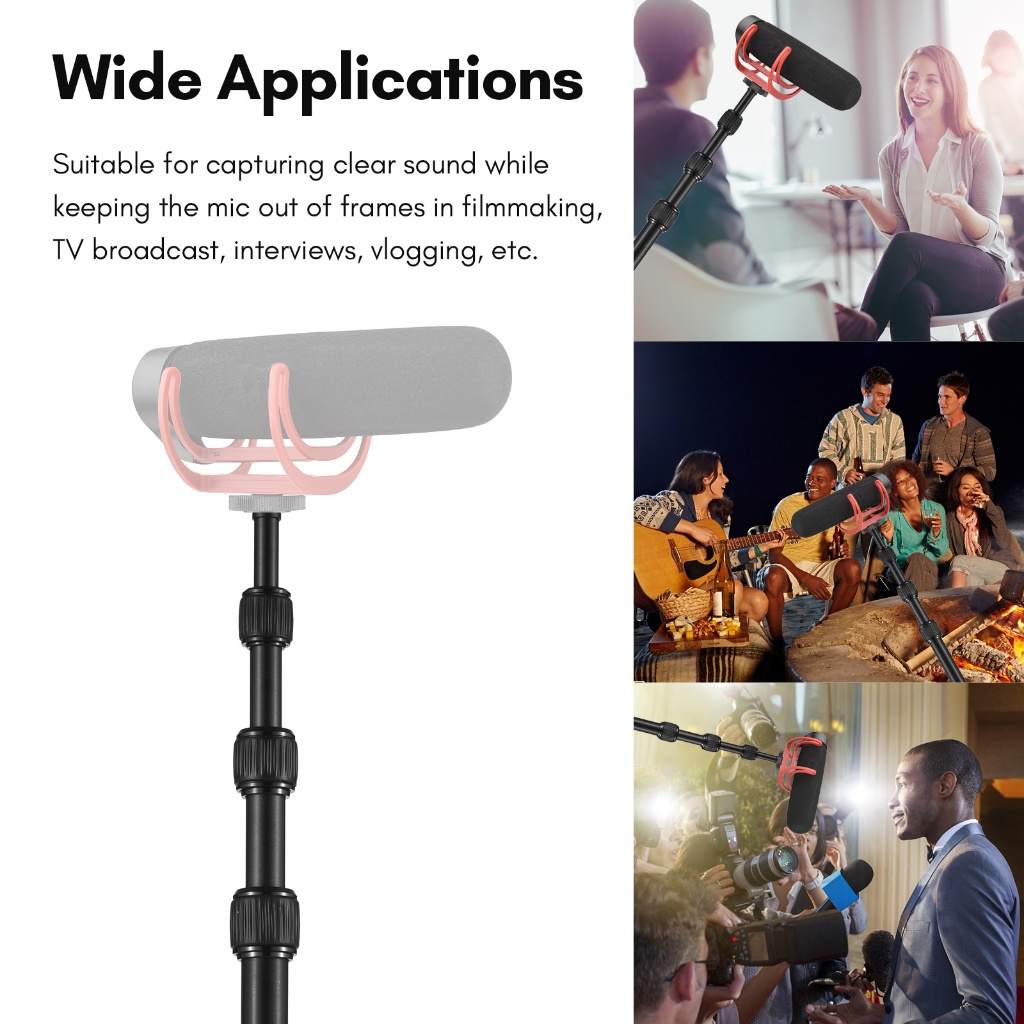 Andoer Handheld Microphone Boom Arm 6-Section Extendable Mic Arm ...