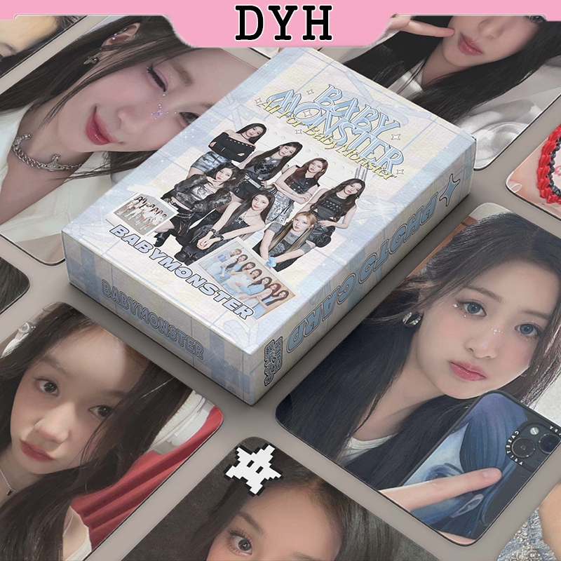 50pcs/box BABYMONSTER Laser Card Photocards ASA RAMI AHYEON RORA RUKA ...