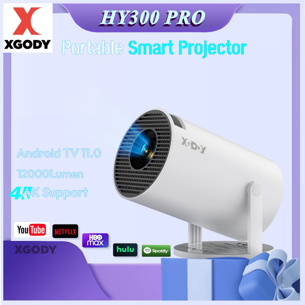 XGODY HY300 Android 11 Projector 10000 Lumens Projector 1920*1080P 4K ...