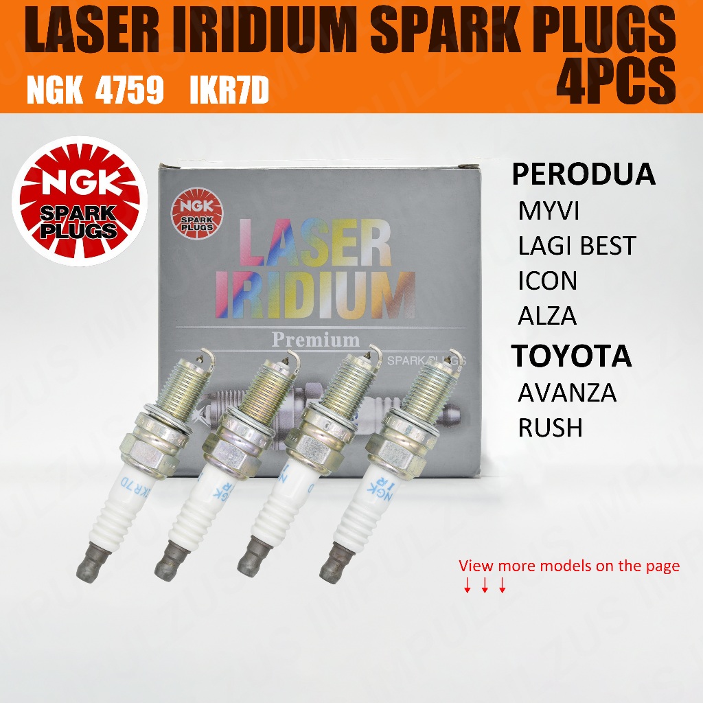 100% ORIGINAL NGK 4759 IKR7D Laser Iridium Spark Plug For Perodua Myvi ...