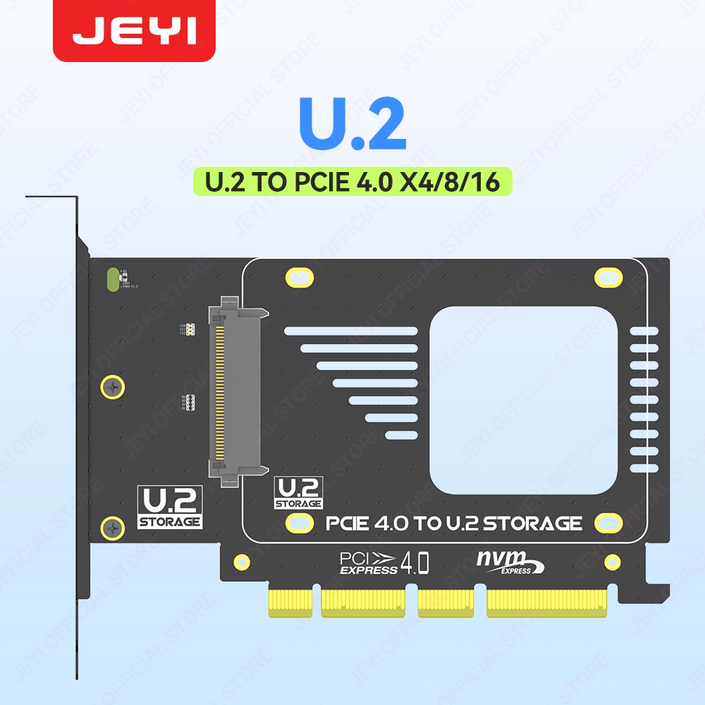 JEYI U.2 to PCIe 4.0 Adapter, NVMe 2.5" U.2 (SFF-8639) SSD PCIe x4 x8 ...