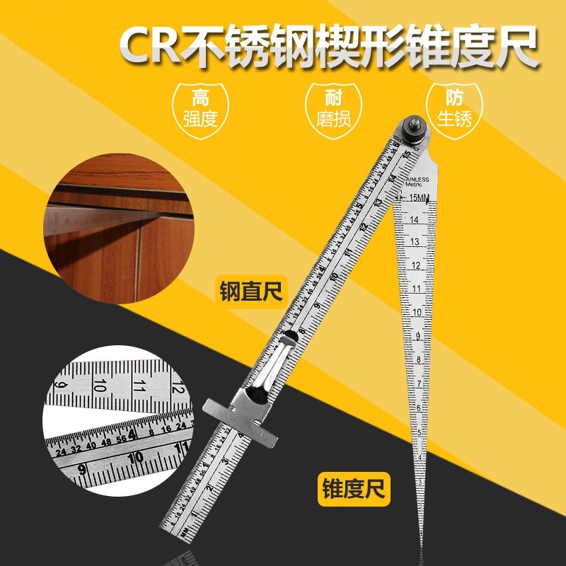 Stainless Steel Taper Welding Feeler Gauge Gage Depth Ruler Gap Hole ...