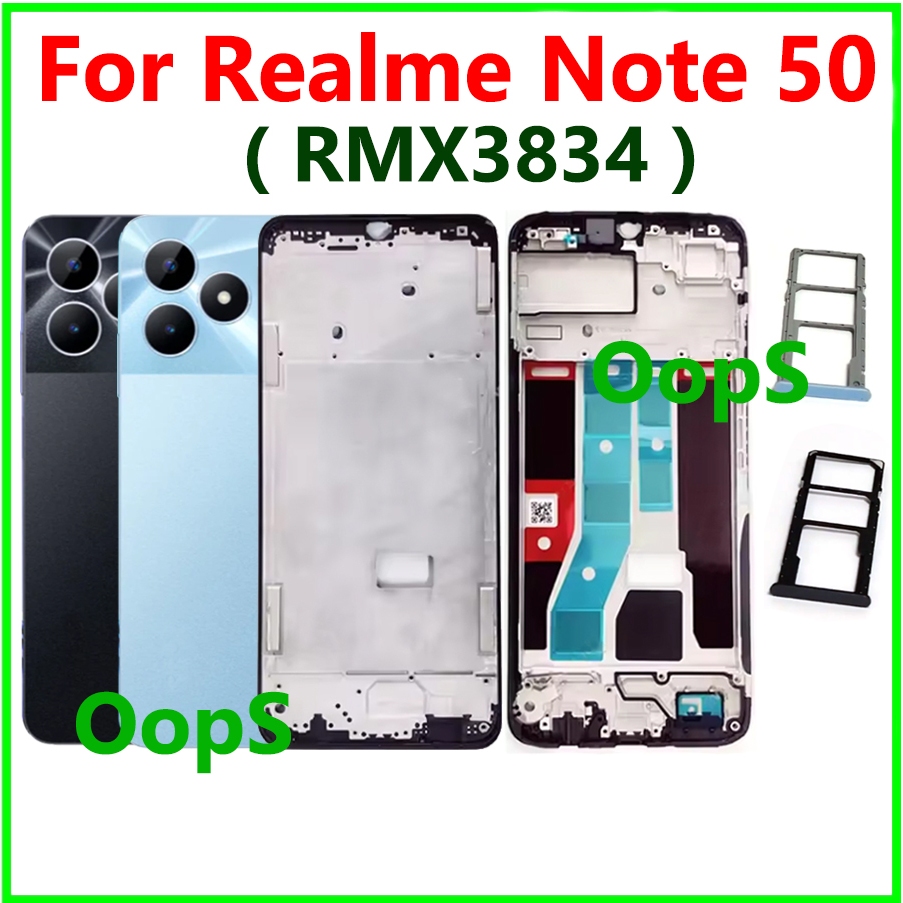Back Battery Cover For Realme Note 50 RMX3834 LCD Front Housing Middle ...