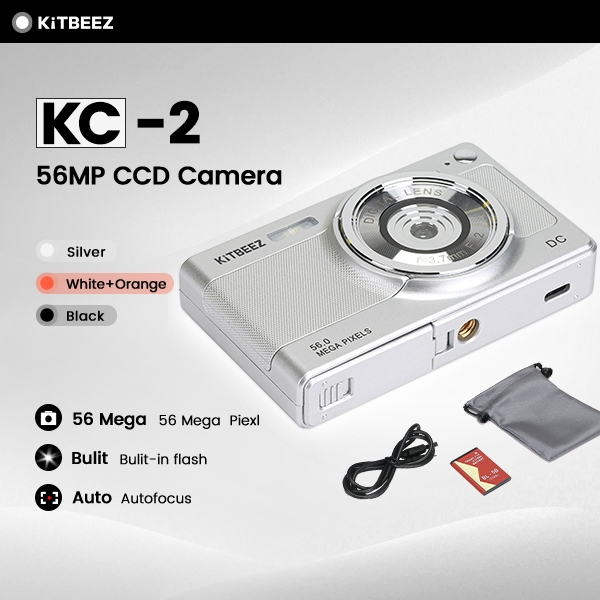 KiTBEEZ KC-2 56MP CCD Camera Ultra HD 8X Digital Zoom IPS 1080P Video f ...