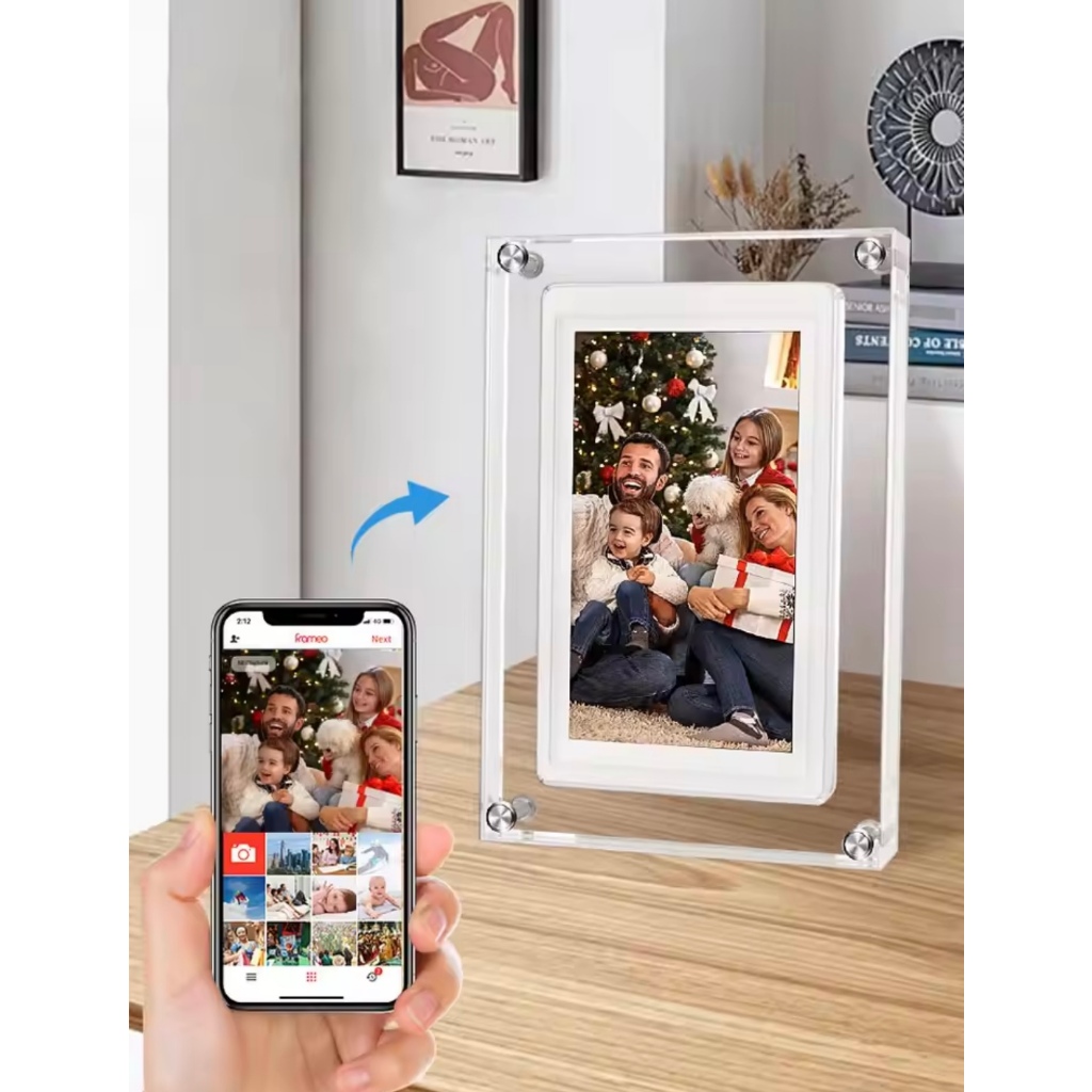 5 Inch WiFi Cloud Touch Digital Picture Frame 1280 x720 IPS HD Cloud ...